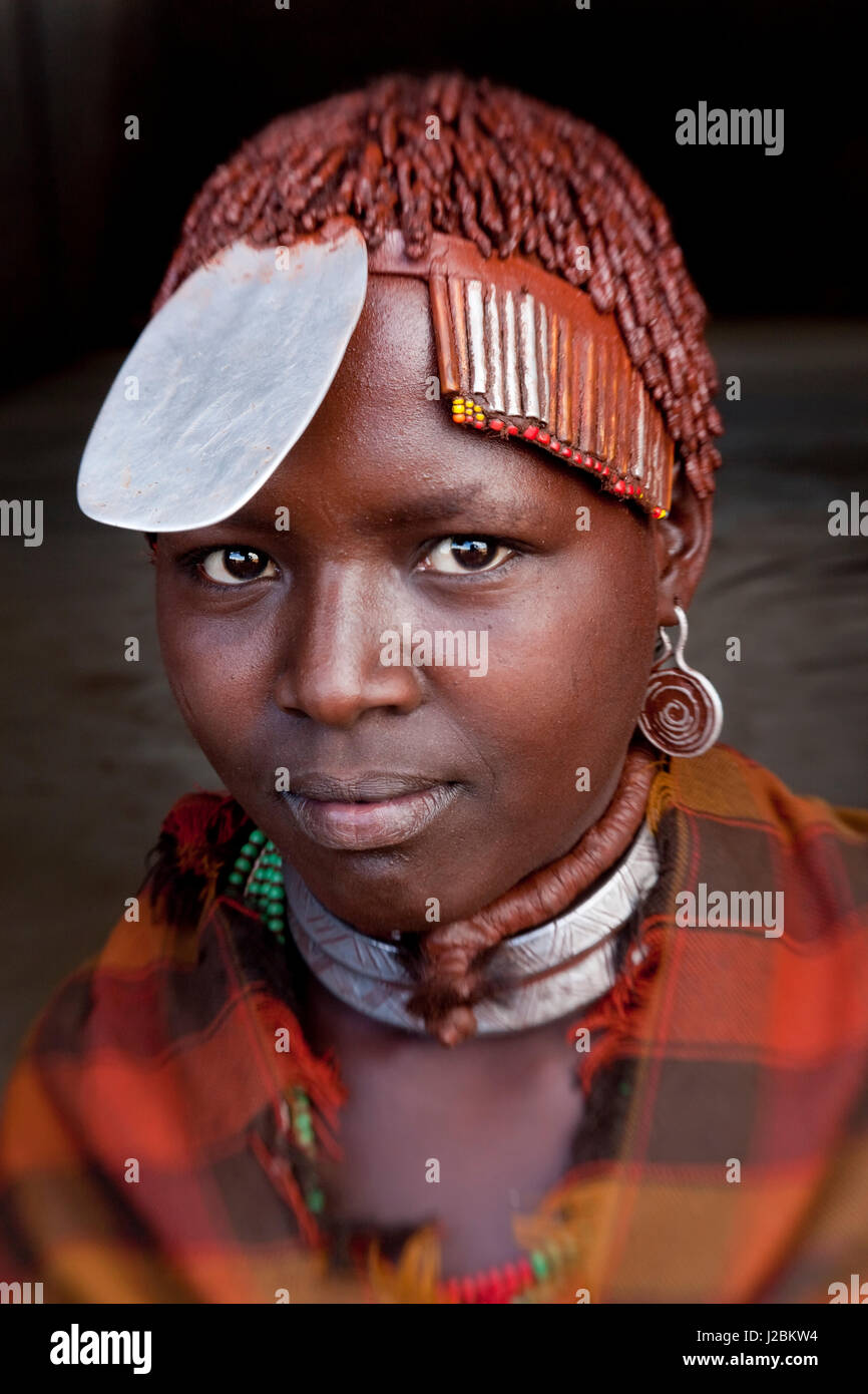 Portrait of Hamer woman, Omo Valley, Ethiopia Stock Photo - Alamy