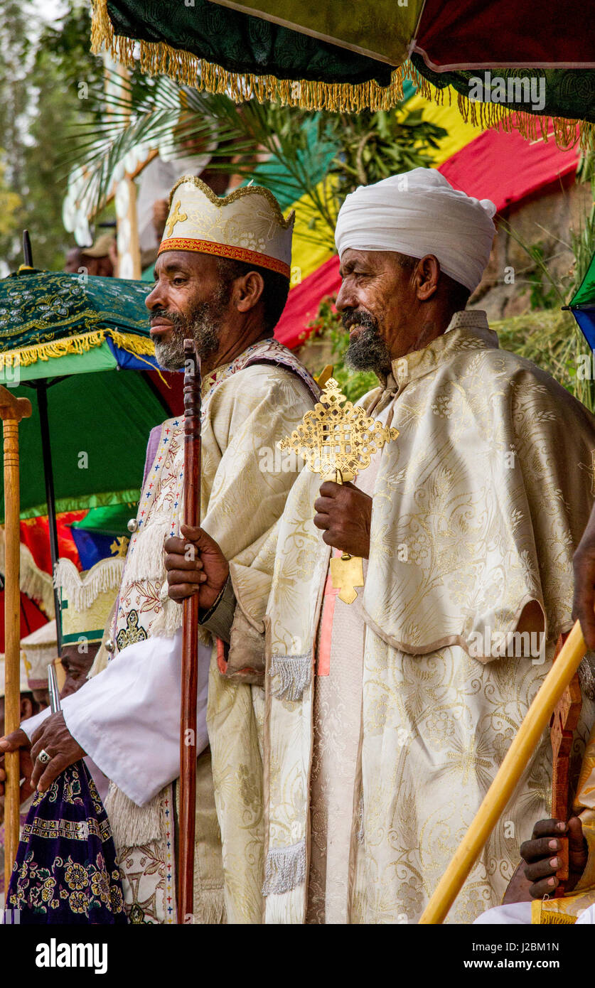 Clergy procession for Meskel celebration. Coptic Christian ceremony ...