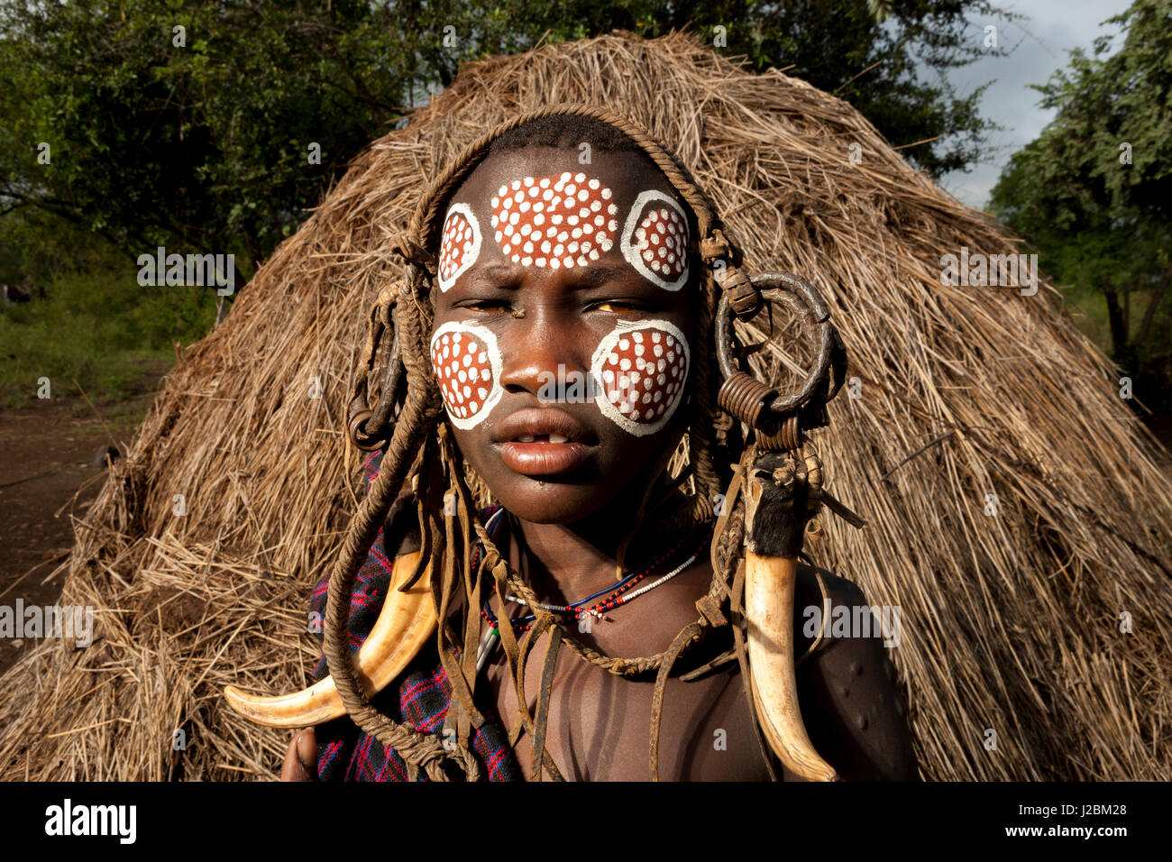 Mursi tribe. Militia Village. Mago National Park. Ethiopia, Africa ...