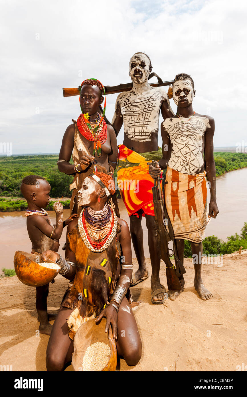 African Tribe People Full Body
