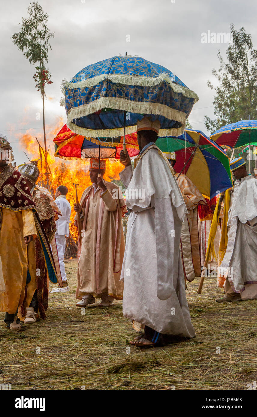 Fire ignited for Meskel Celebration. Lalibela. Ethiopia, Africa Stock ...
