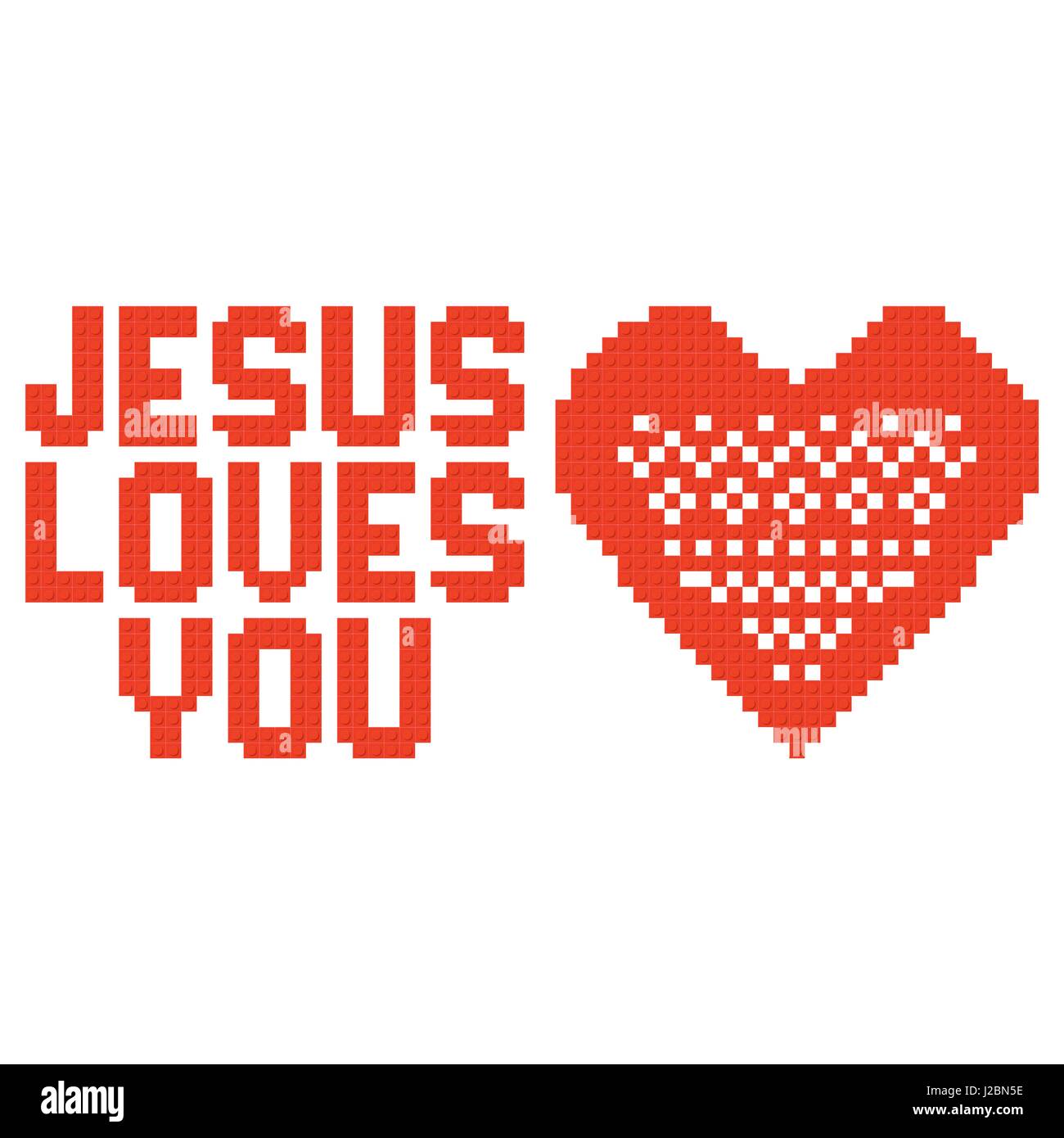 Christian symbols in the form of Lego. Jesus loves you Stock Vector ...