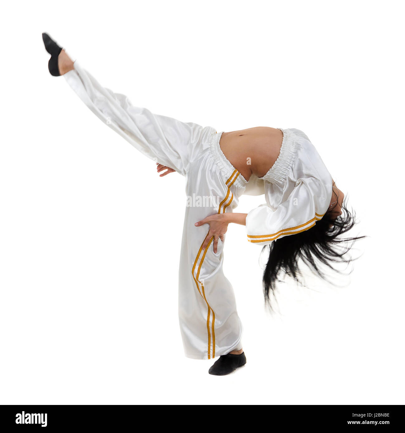 Disco dancer showing some movements against isolated white Stock Photo ...