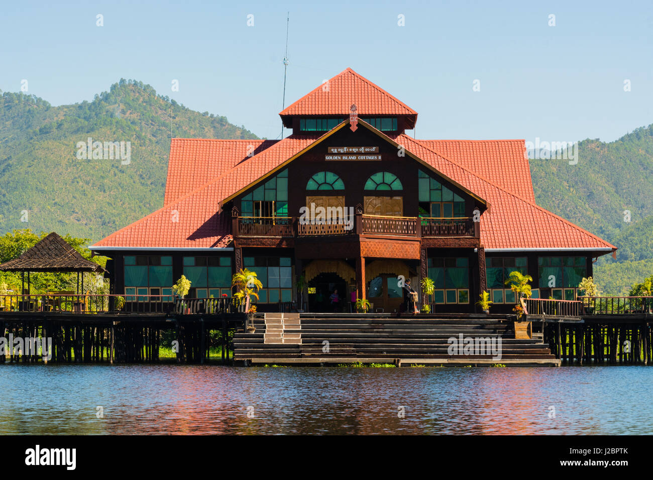 Myanmar. Shan State. Inle Lake. Golden Island Cottages floating hotel ...