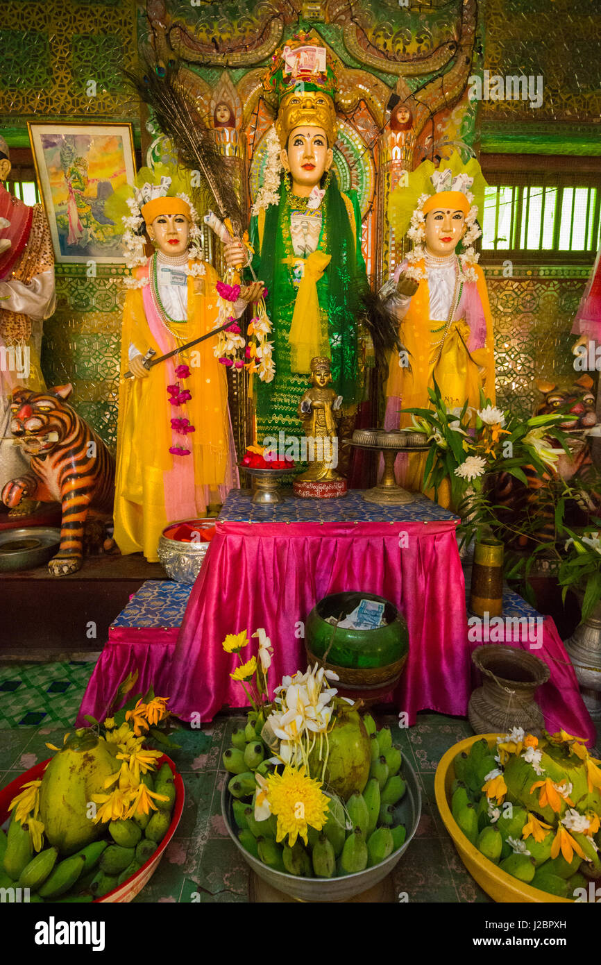 Myanmar. Mt Popa. Locals worship Me Wunna with her sons Min Gyi and Min ...