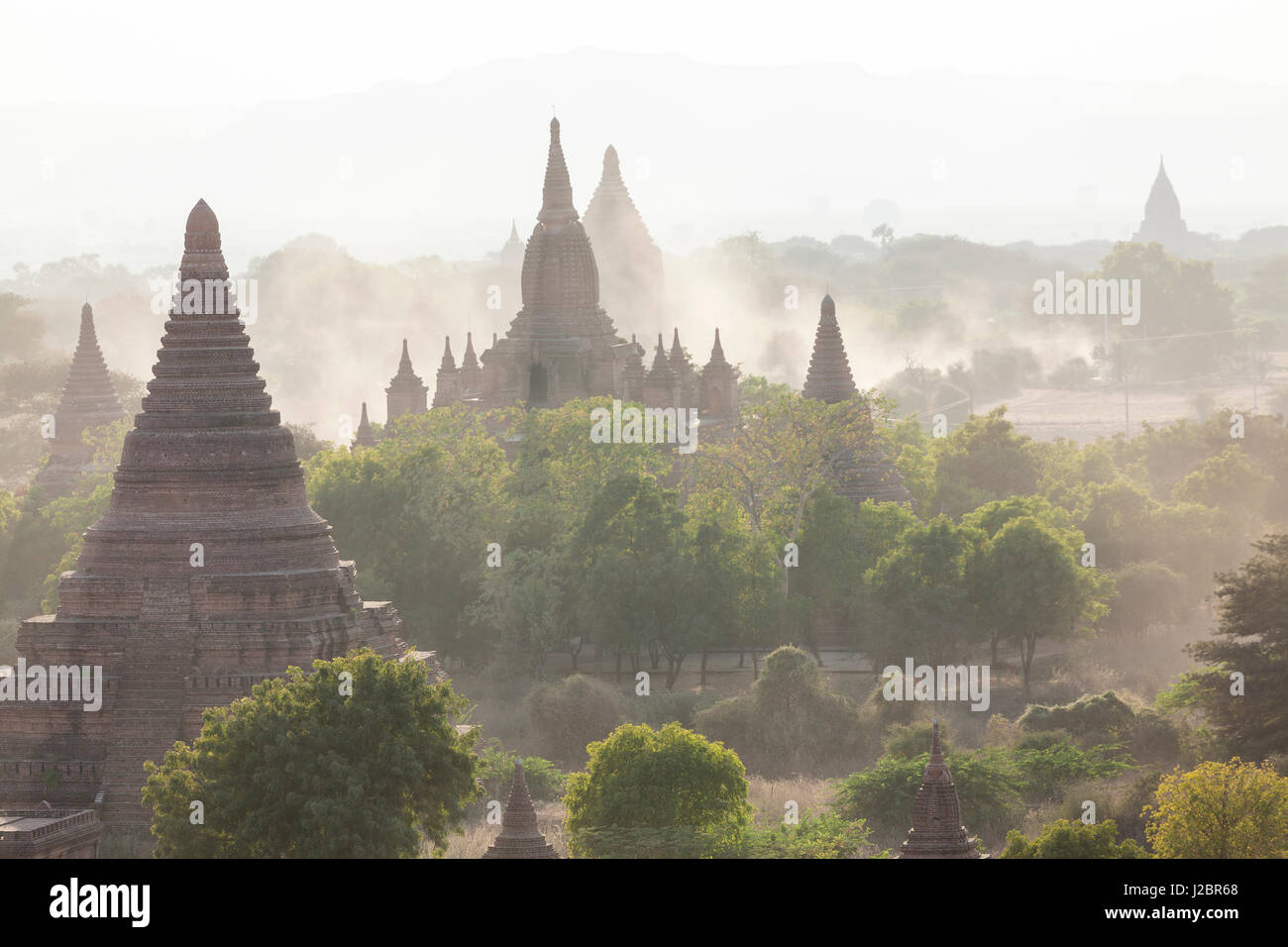 Ancient temple city of Bagan (also Pagan) at Sunset, Myanmar (Burma ...