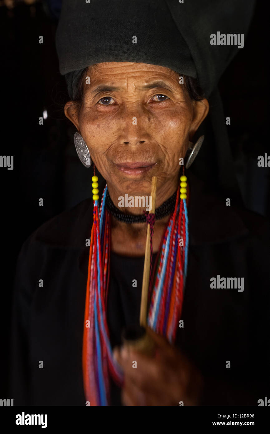 Woman of the Ann tribe, near Kyaing Tong, Golden Triangle, Myanmar ...
