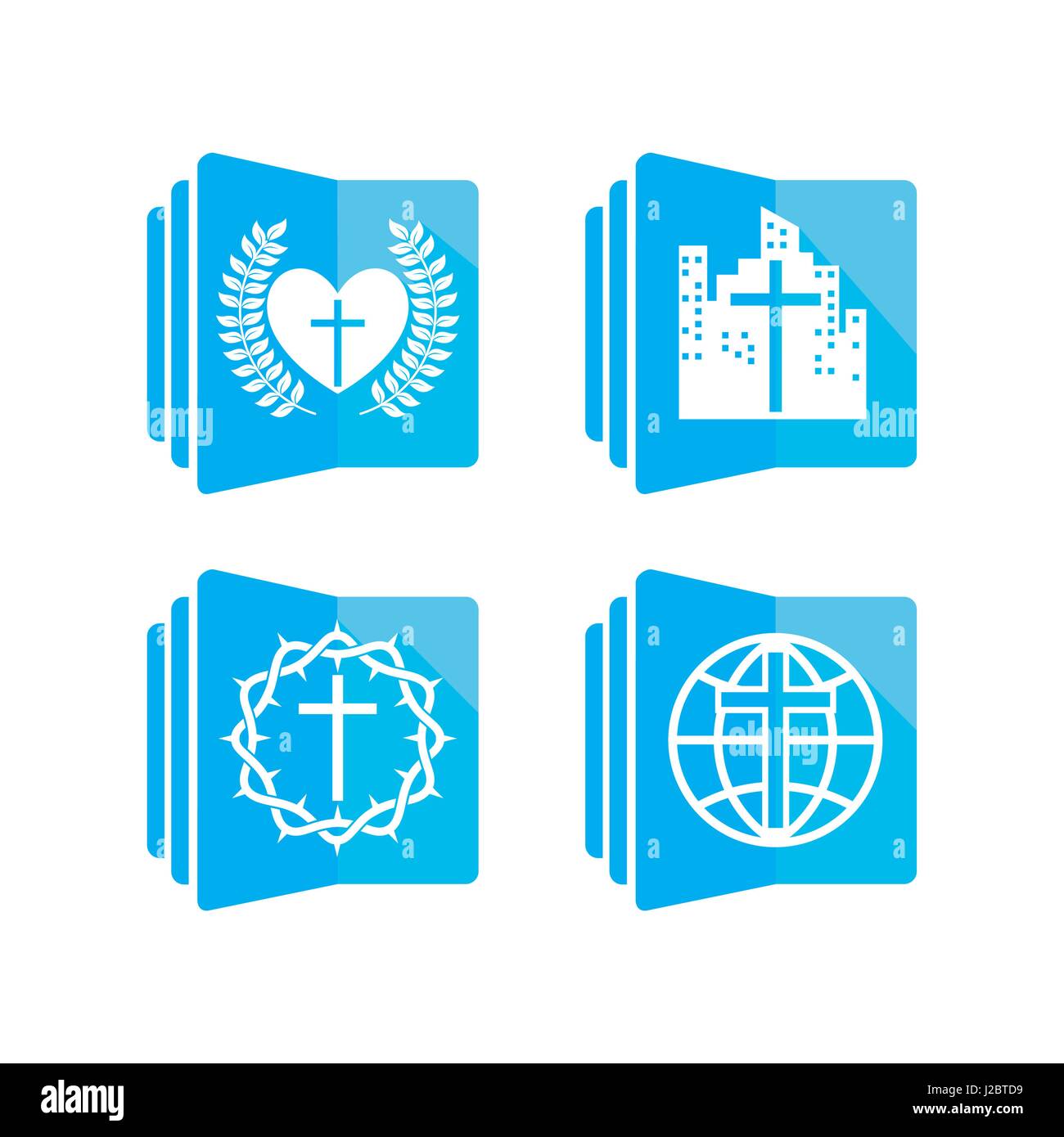 Set of biblical logos for church, mission, ministry Stock Vector Image ...