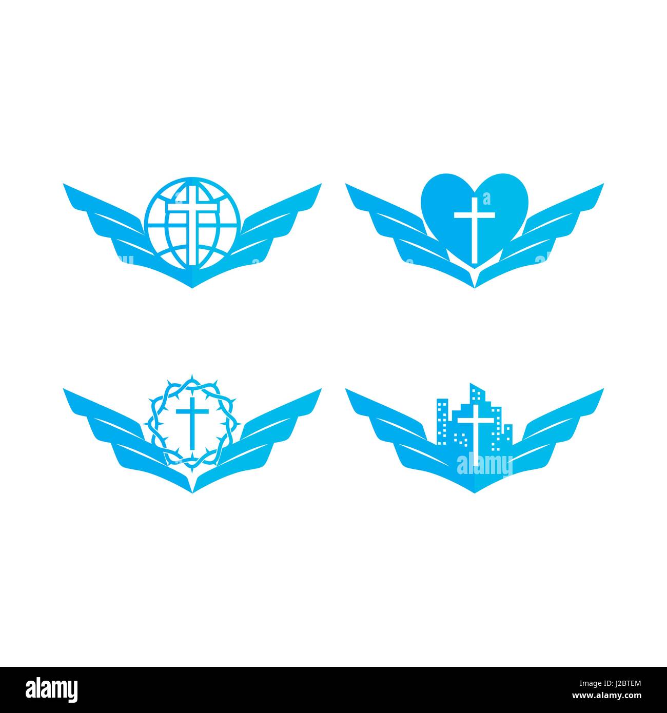 Set of biblical logos for church, mission, ministry Stock Vector Image ...