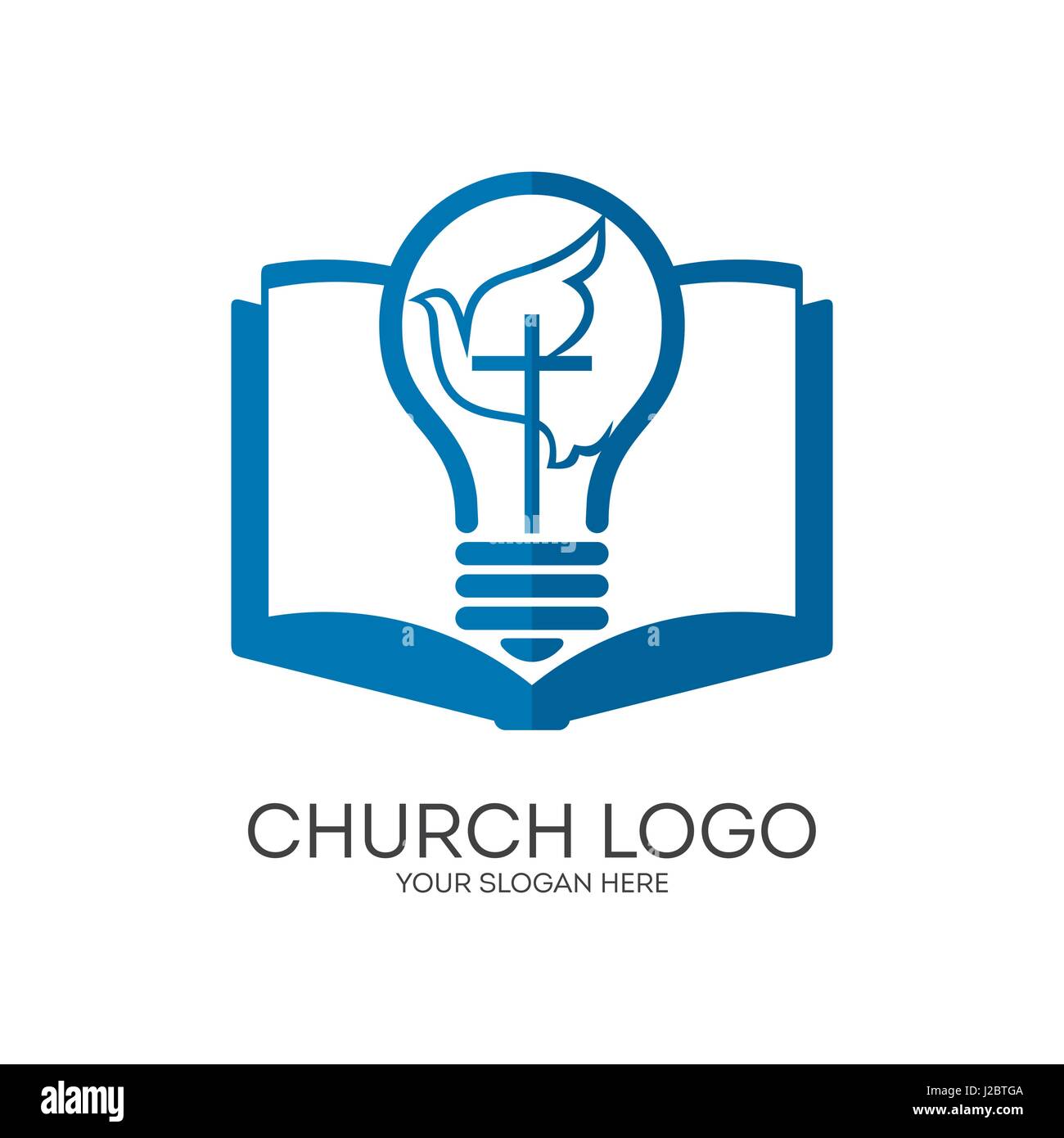 Logo for the church, ministry, mission. God's lamp and bible Stock ...