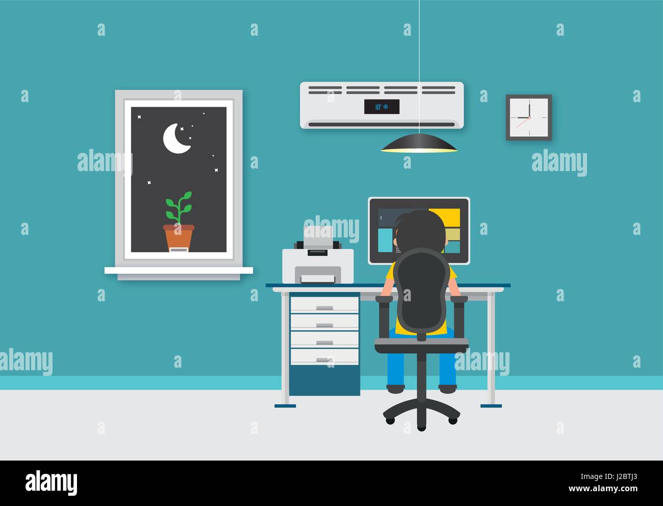 Kid on internet Stock Vector Images - Alamy