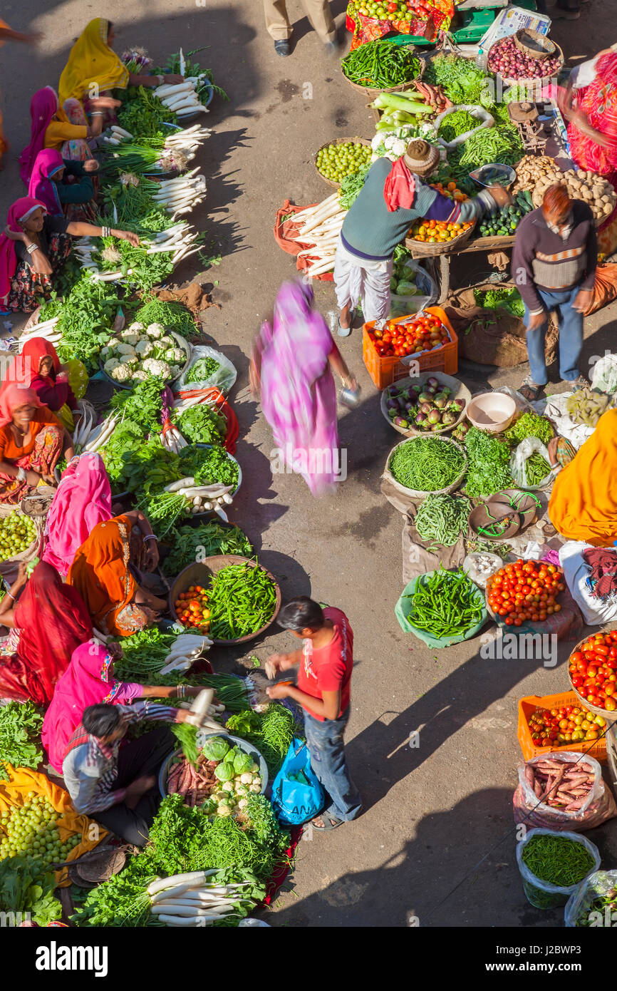 Vegetable and Fruit market, Pushkar, Rajasthan State, India Stock Photo ...