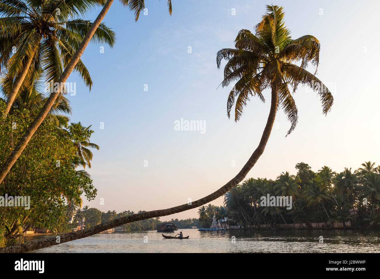 Wooden canoe in Kerala backwaters, near Alleppey, (or Alappuzha), Kerala, India Stock Photo - Alamy