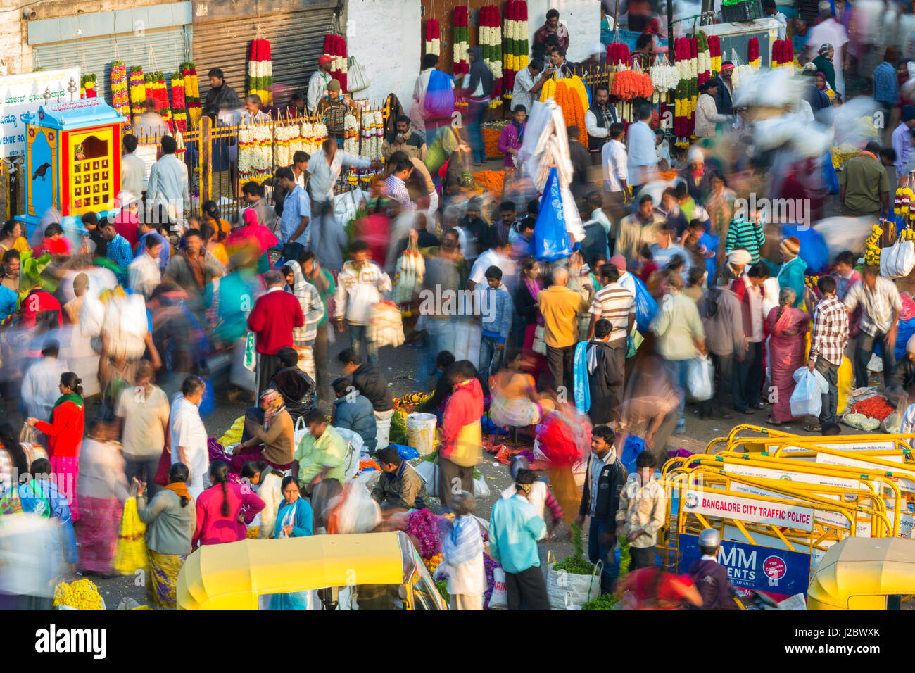 Flower market, K.R. Market, Bangalore (Bengaluru), Karnataka, India ...
