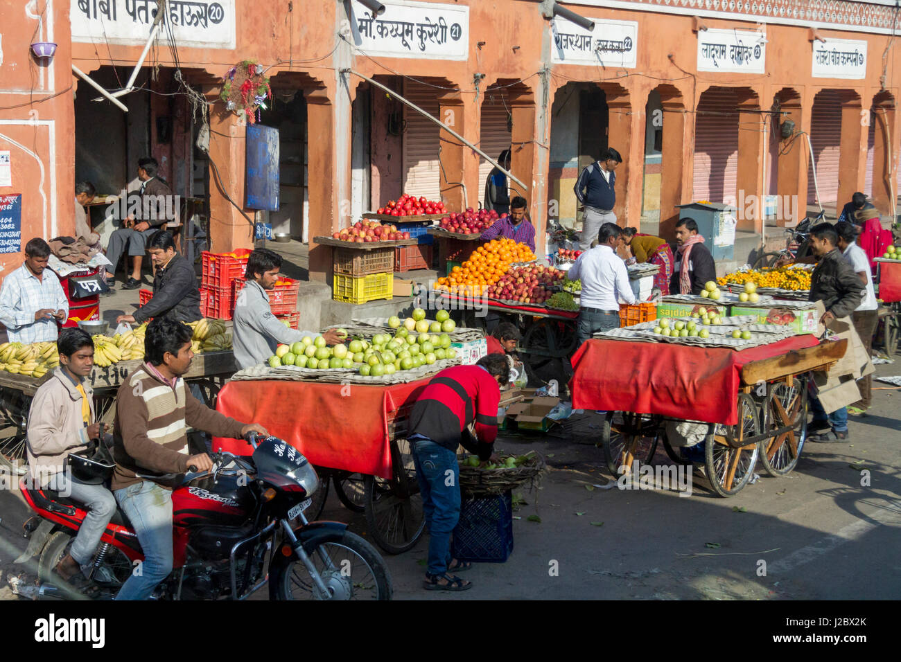 Street fruit market. Pink City. Jaipur. Rajasthan. India Stock Photo ...