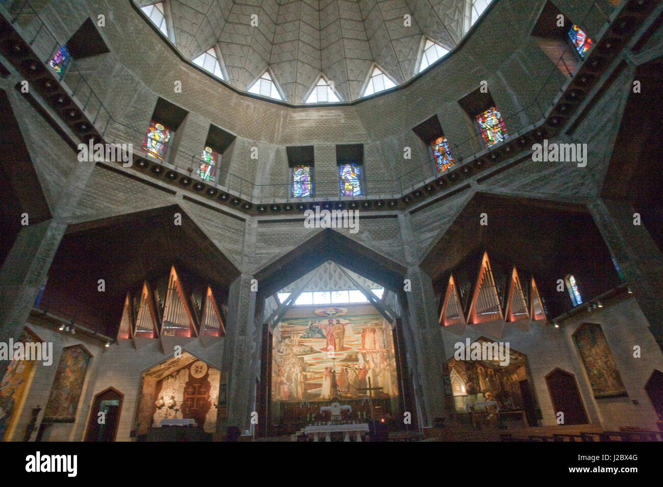 Sanctuary of the Basilica of the Annunciation, Nazareth, Israel Stock ...