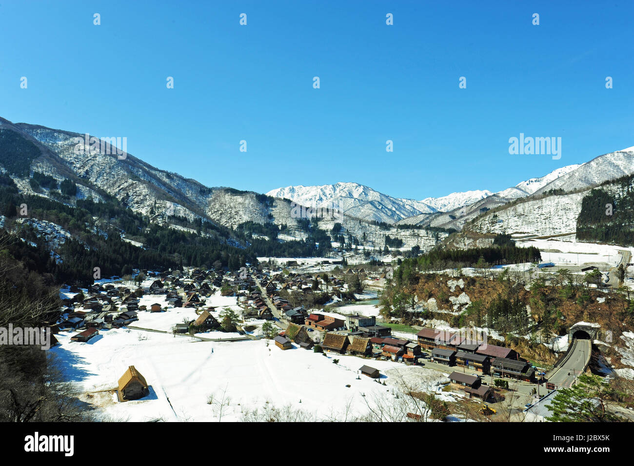 Japan. Gifu Prefecture, Shirakawa-go village under the snow Stock Photo ...