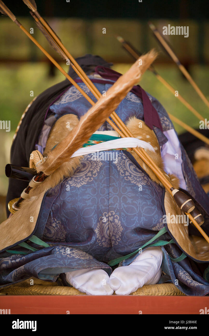 Japan, Honshu island, Kanagawa Prefecture, Kamakura, archer bows at ...