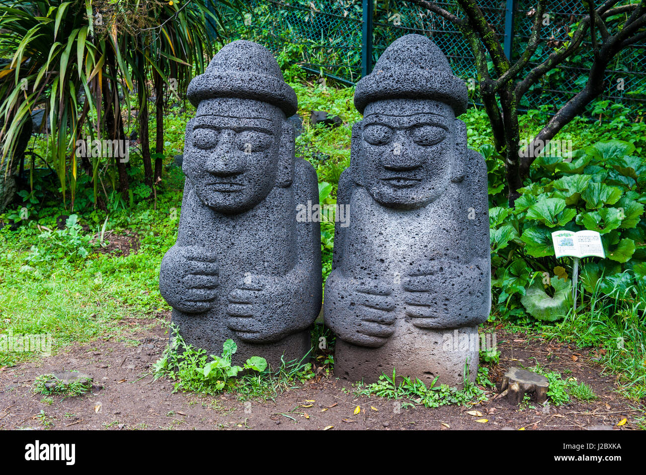 Basalt statues in Seogwipo, Unesco World Heritage Site, Jejudo Island ...