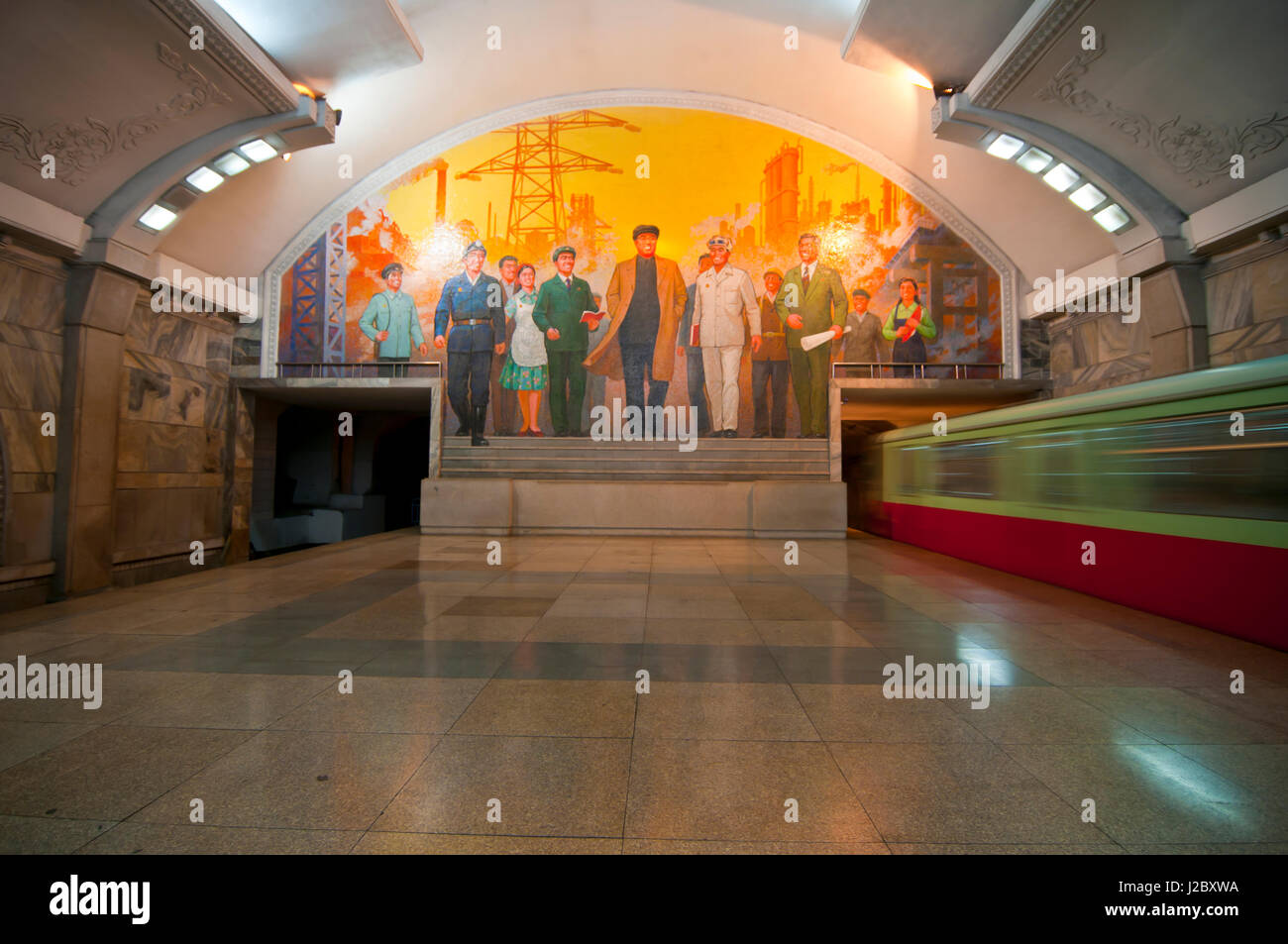 The metro of Pyongyang, North Korea Stock Photo - Alamy