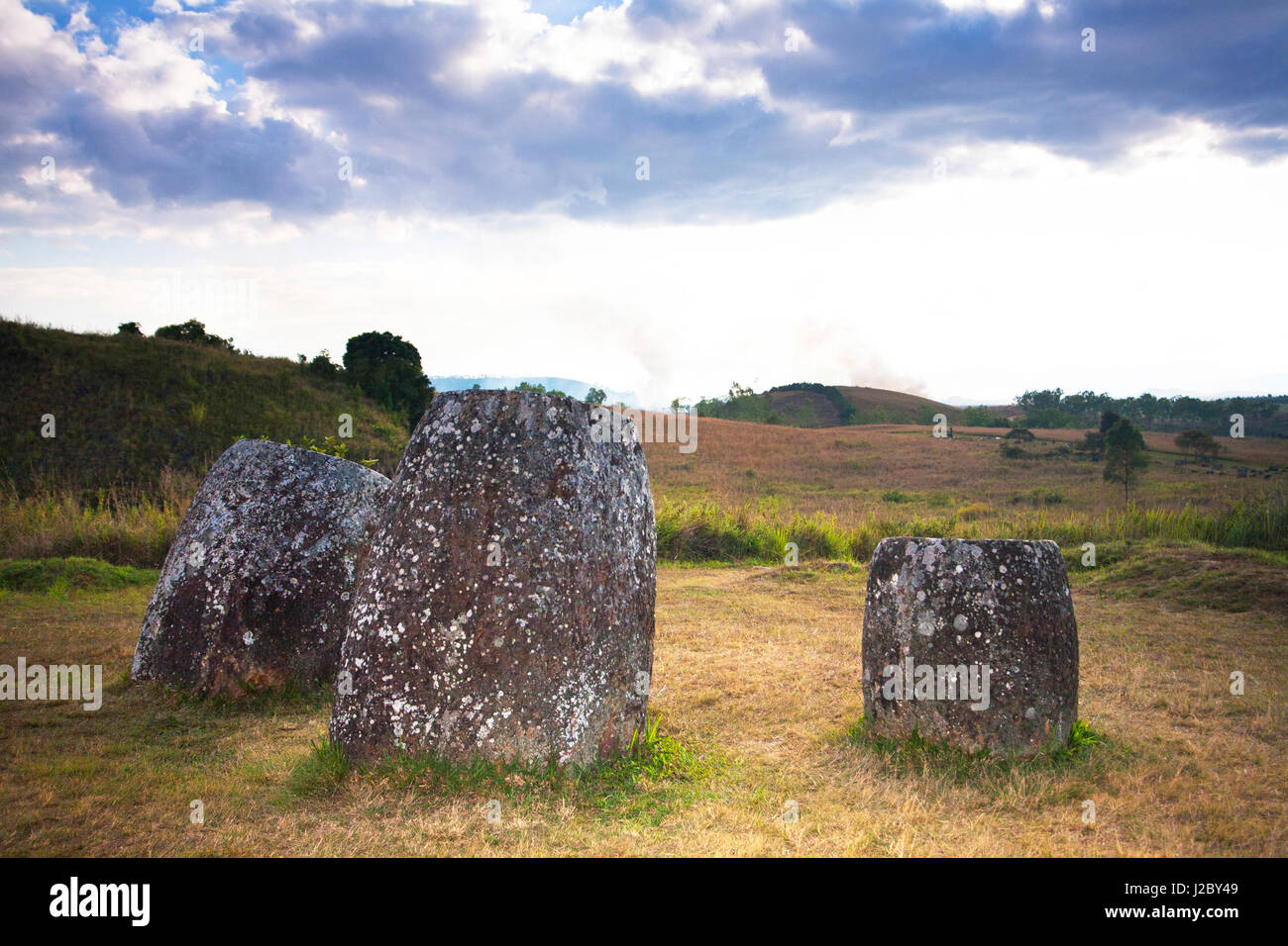 The Phonsavan Plain of Jars in Laos. This is site one Stock Photo - Alamy