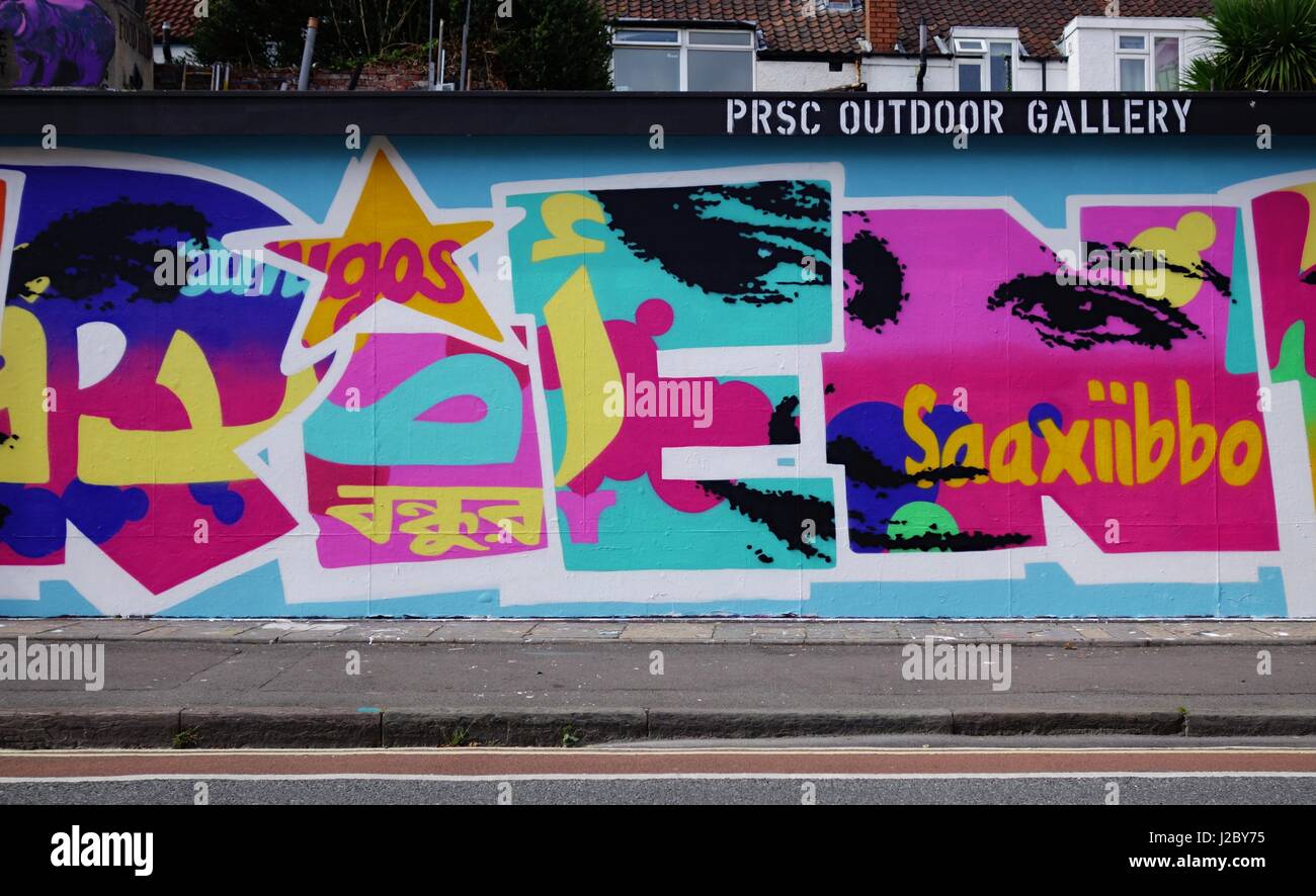 graffiti and wall art in Bath Somerst UK Stock Photo - Alamy