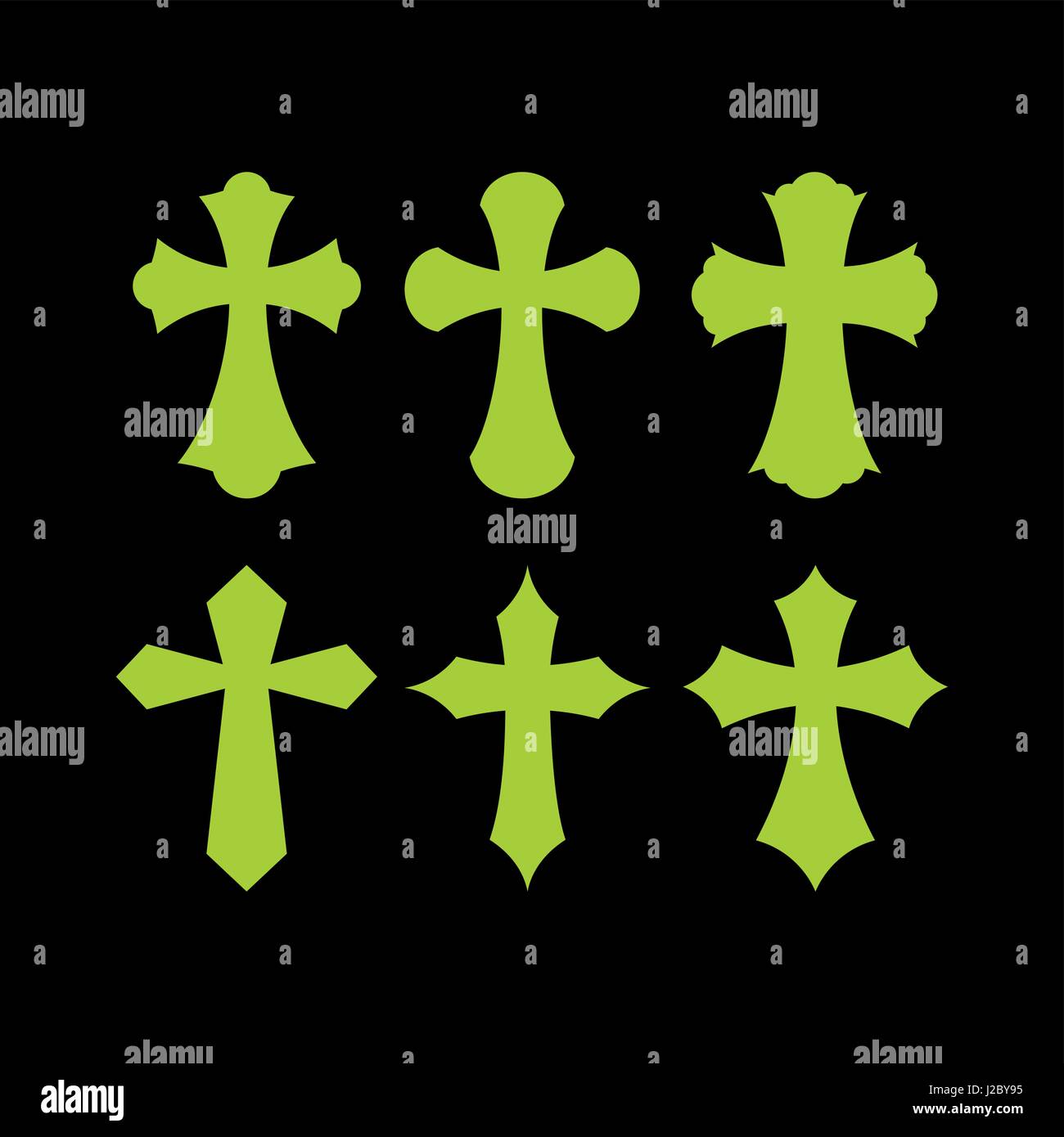 Set of crosses. Christian symbols. Religious signs Stock Vector Image ...