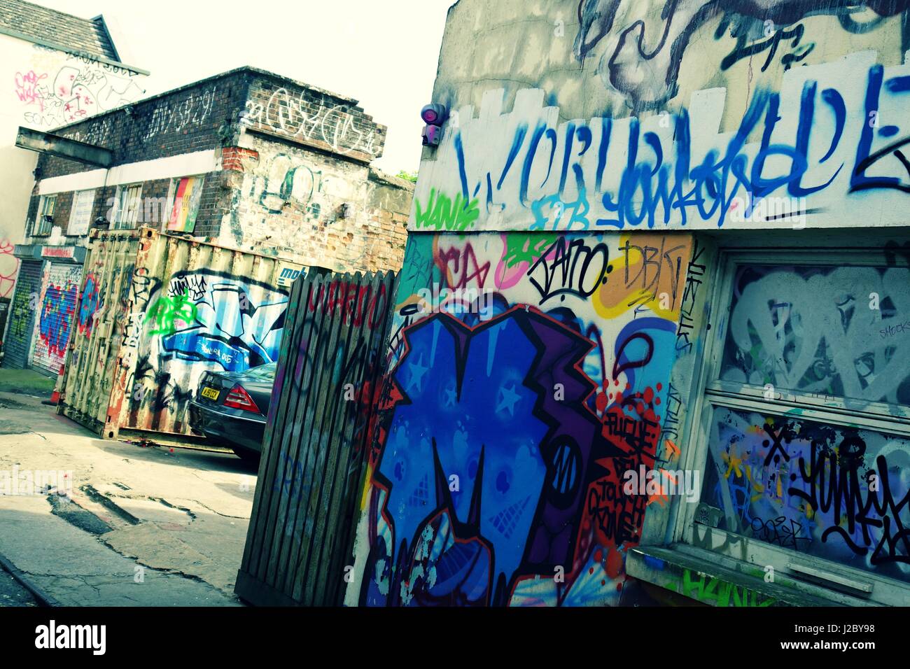 graffiti and wall art in Bath Somerst UK Stock Photo - Alamy