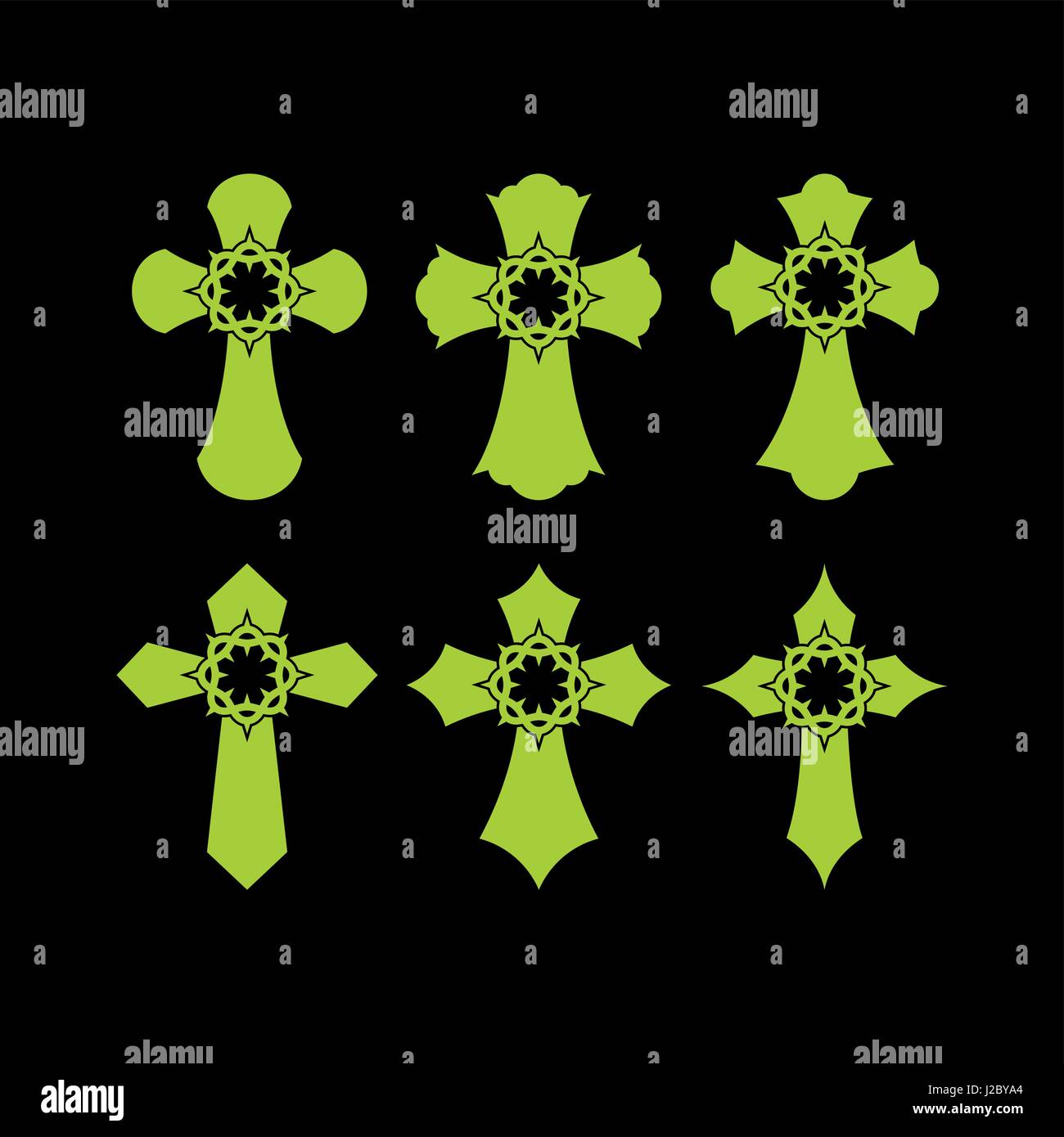 Set of crosses. Christian symbols. Religious signs Stock Vector Image ...