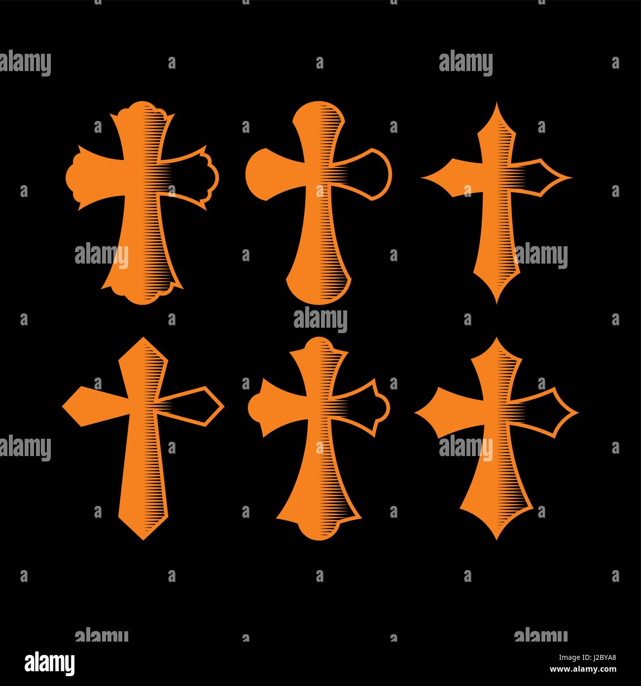 Set of crosses. Christian symbols. Religious signs Stock Vector Image ...