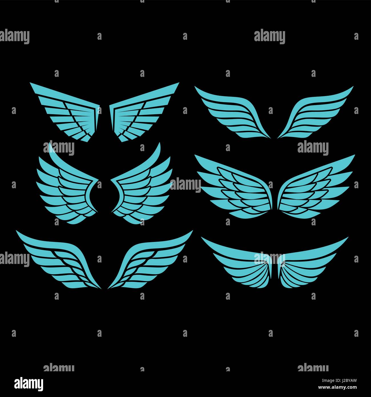 Gothic and tattoo marks. Christian symbols. The wings of the Holy ...
