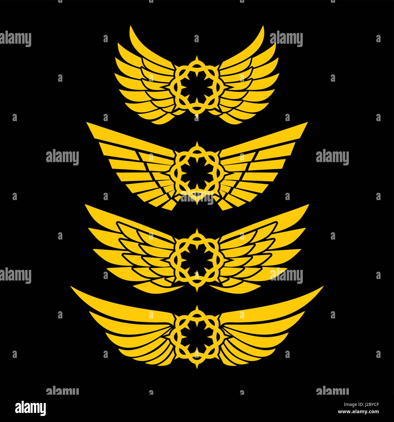 Gothic and tattoo marks. Christian symbols. The wings of the Holy ...