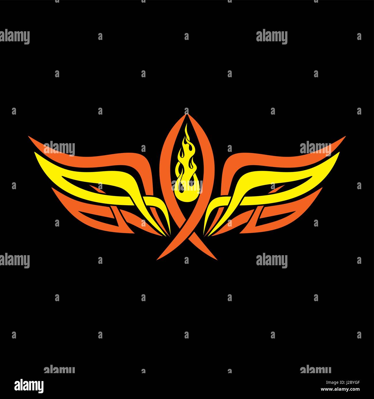 Gothic and tattoo marks. Christian symbols. The wings of the Holy ...