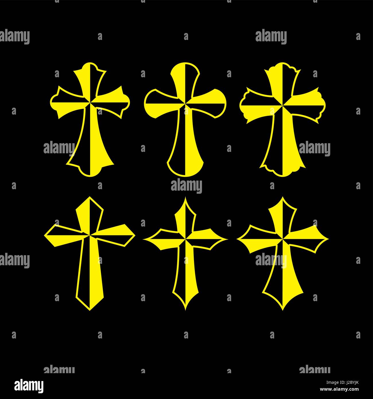 Set of crosses. Christian symbols. Religious signs Stock Vector Image ...