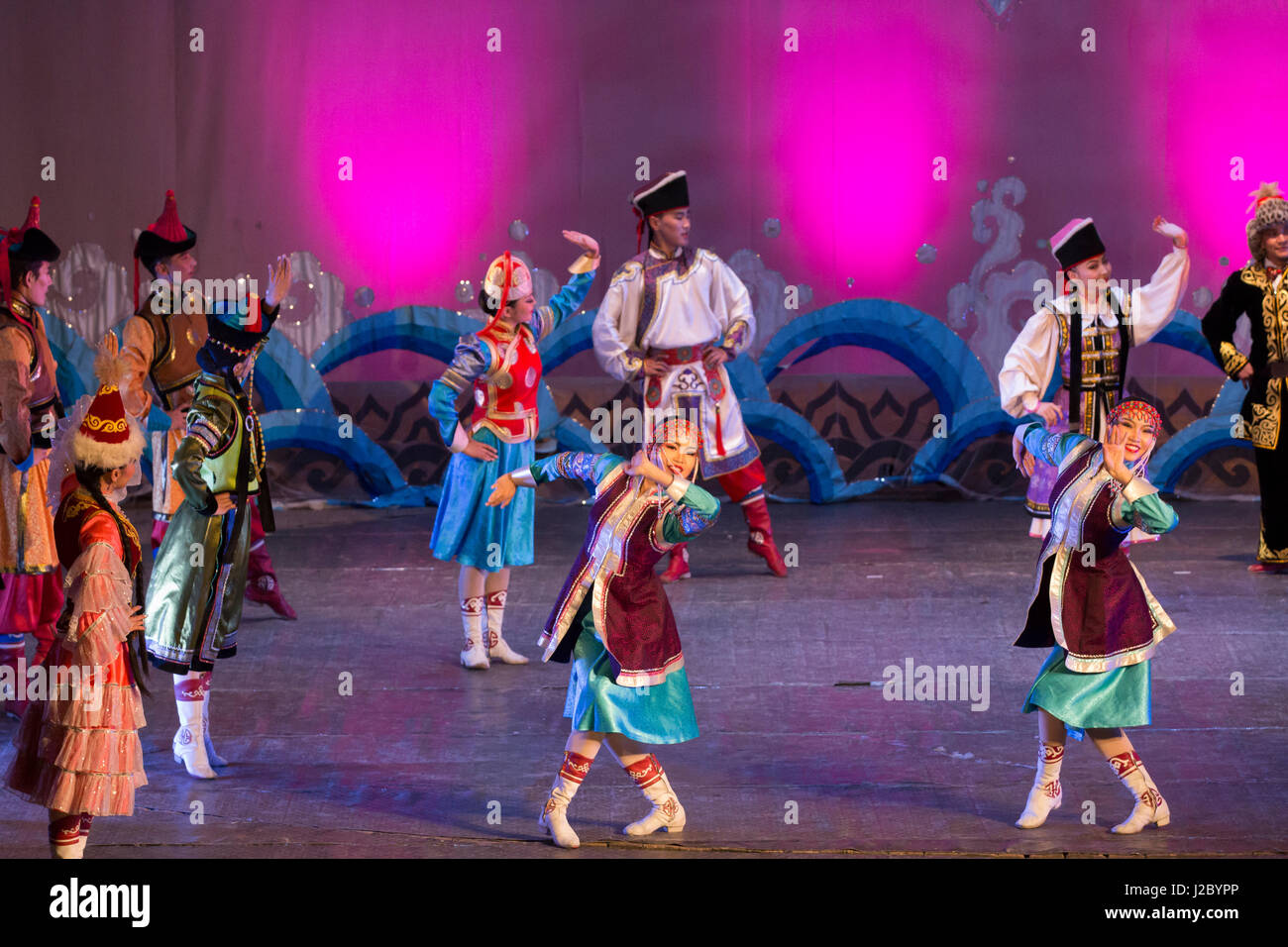 Asia, Mongolia, Ulaanbaatar, Mongolian National song and Dance Academic ...
