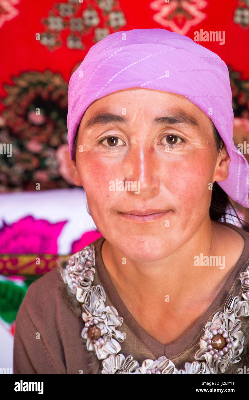 Asia, Western Mongolia, Bayan-Olgii. Suhayt, Traditional Kazakh dress ...