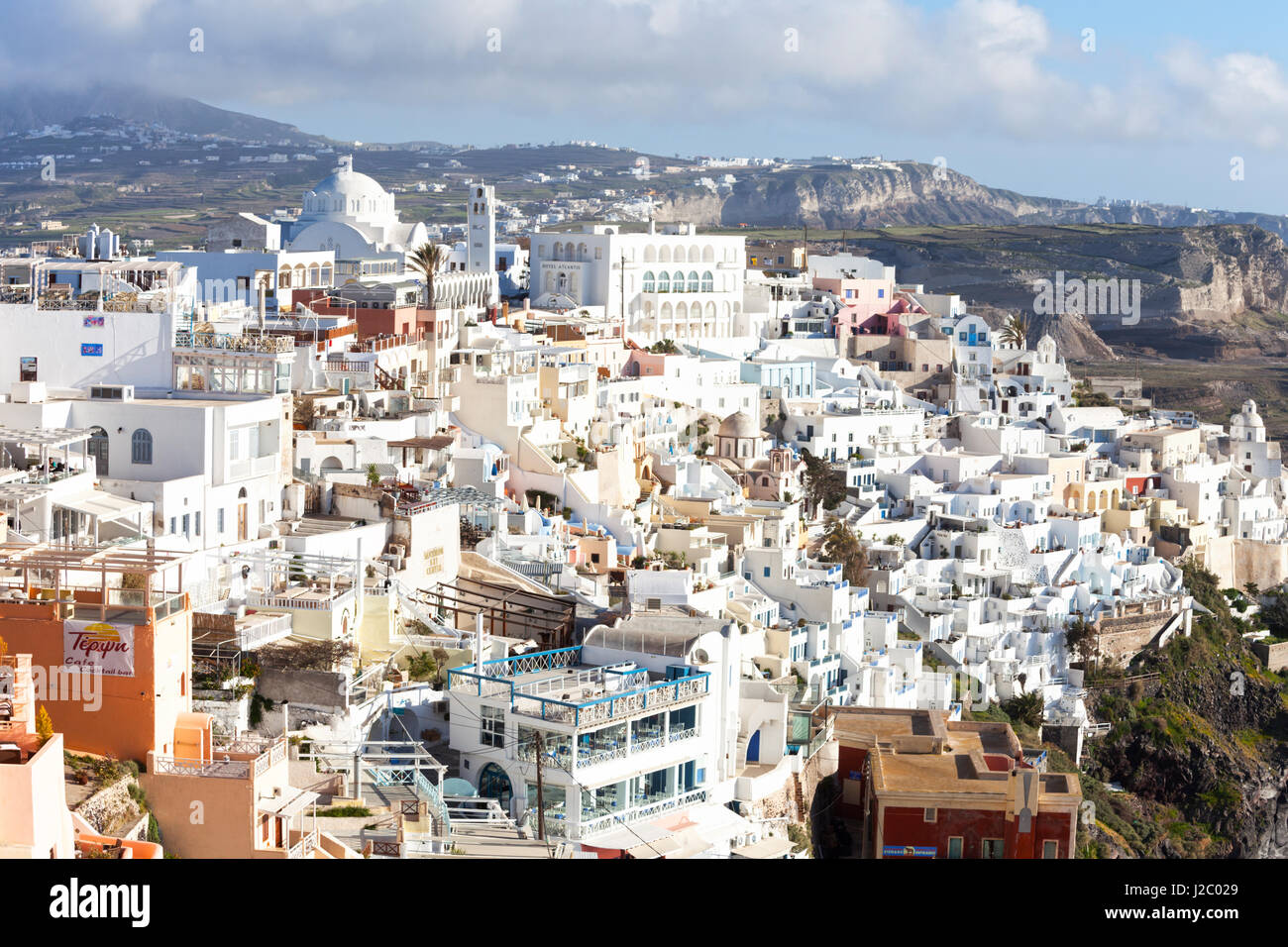Greek island white town houses Stock Photo - Alamy