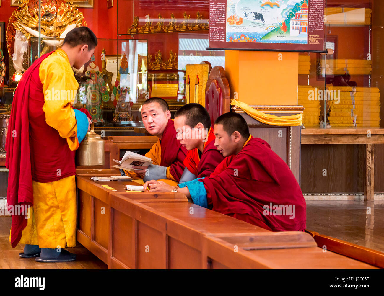 Monks studying at Gandan Monastery, Mongolia's largest functioning ...