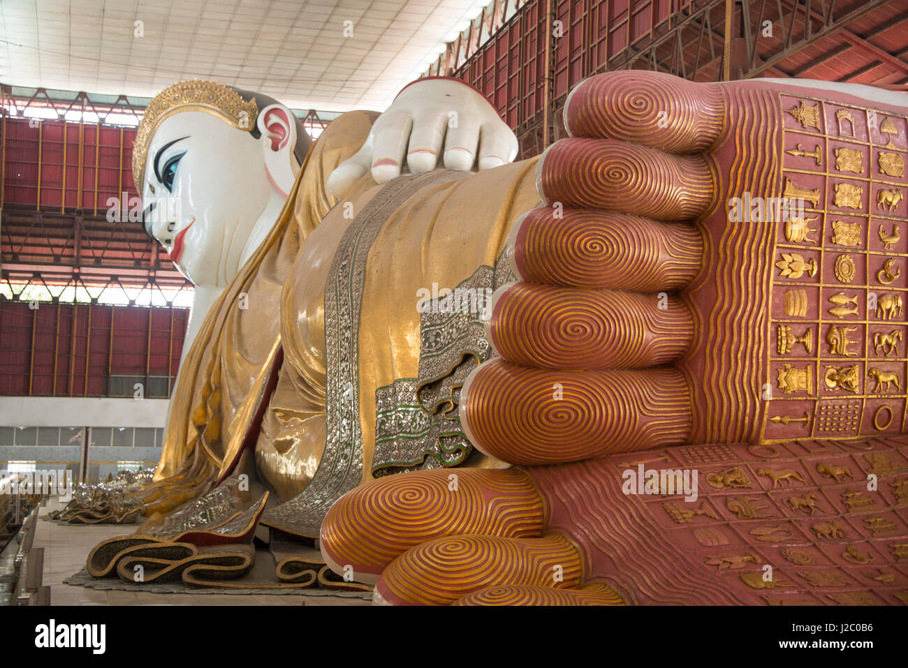 Myanmar (aka Burma), Yangon (aka Rangoon). Chauk Htat Kyi Pagoda, 100 ...