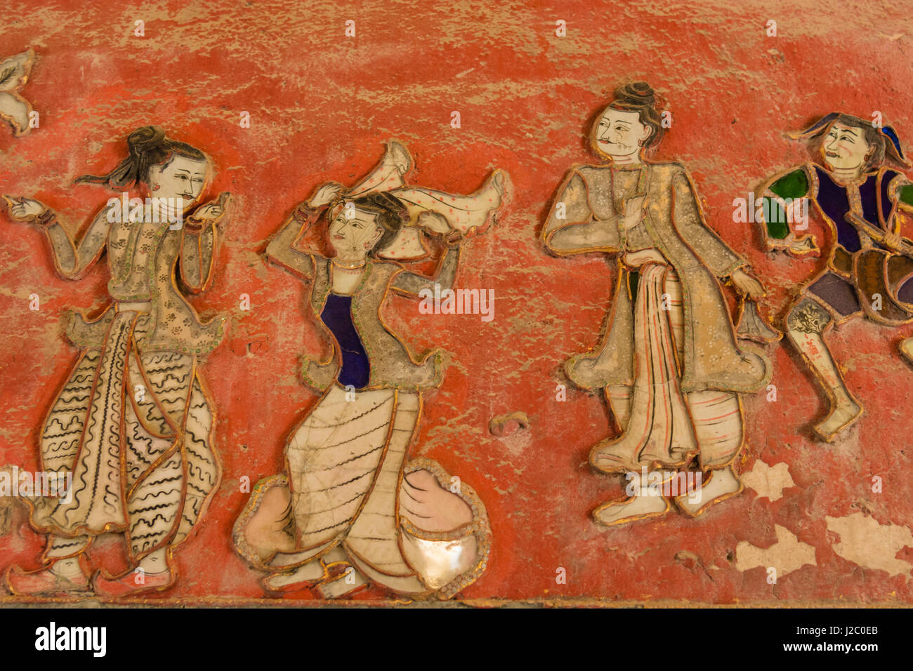 Myanmar. Shan State. Shwenyaung. Shwe Yan Pyae Monastery. Glass mosaics ...