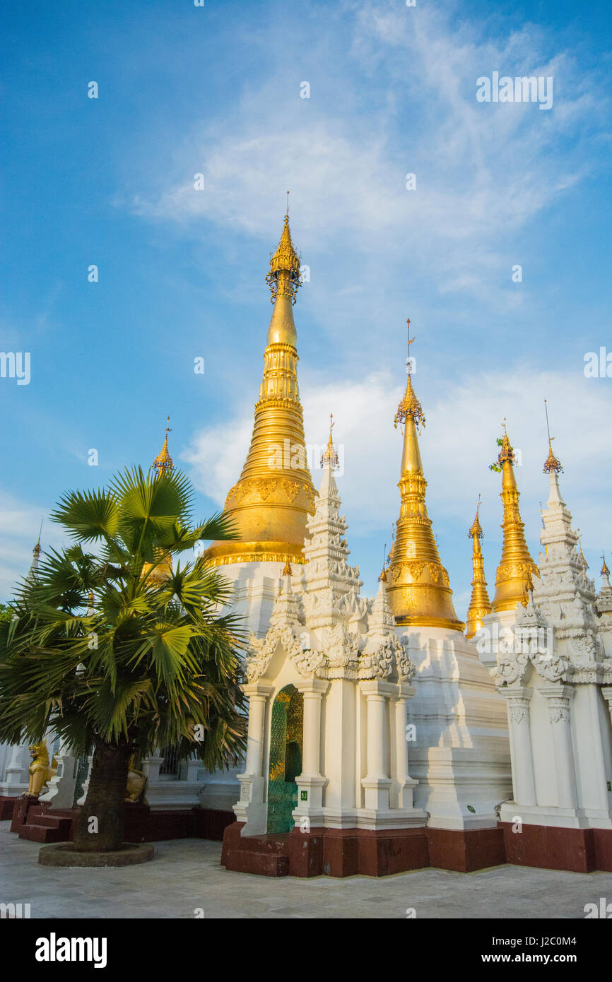 Myanmar. Yangon. Shwedagon Pagoda. Stupas near the Northern gate Stock ...
