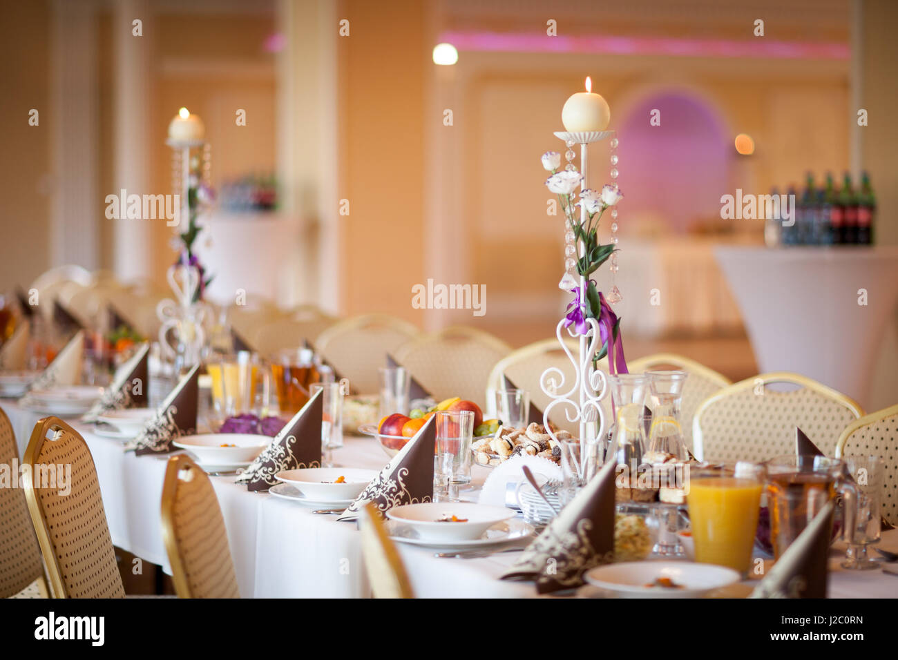 Reception tables beautifully decorated ready for wedding - Bride and ...