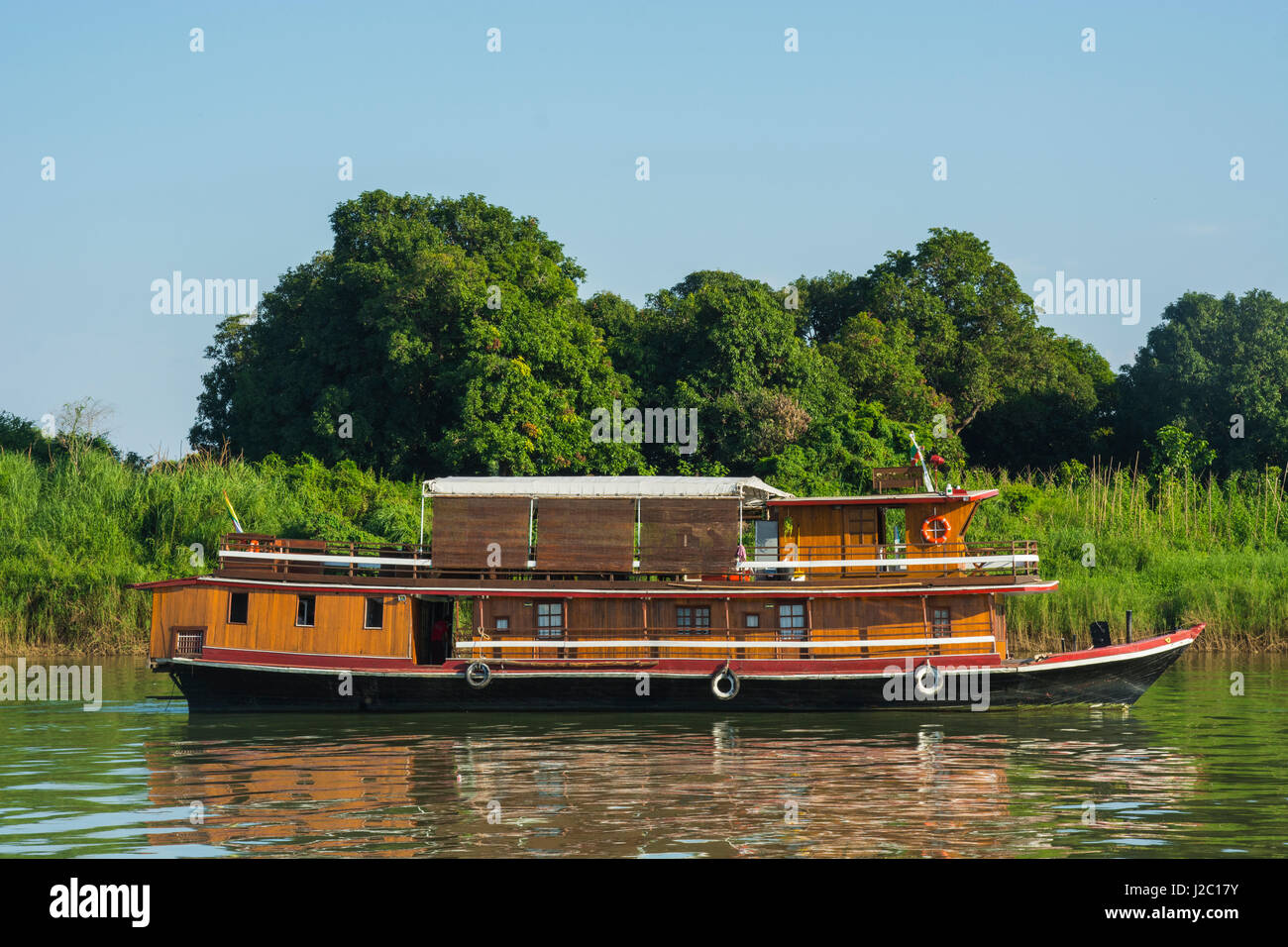 Myanmar. Mandalay. Inwa. Wooden boat on the river Stock Photo - Alamy