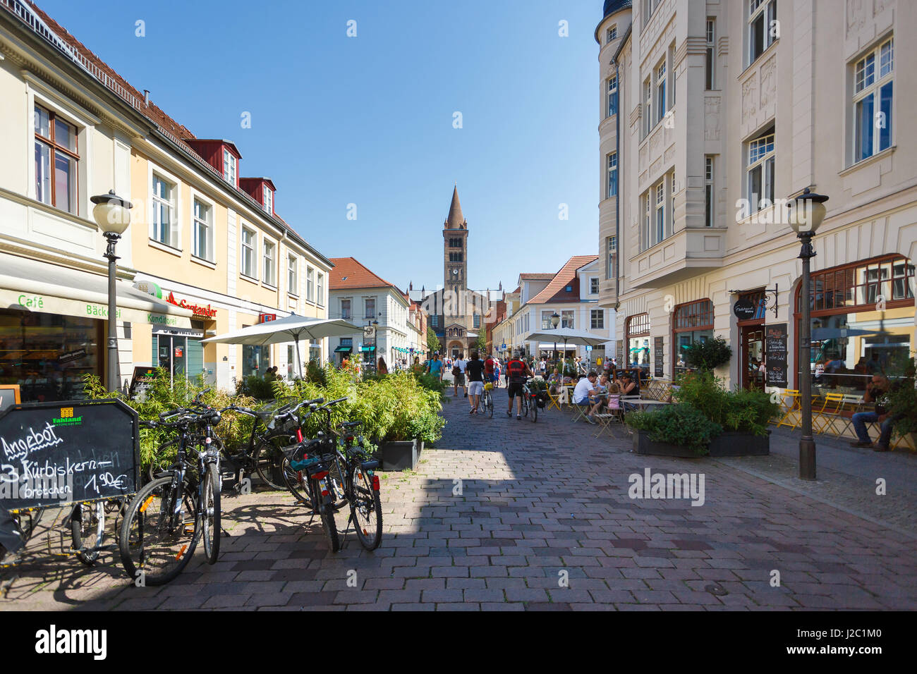Potsdam, Germany, August 27 2016: Tourists are walking in a street on ...