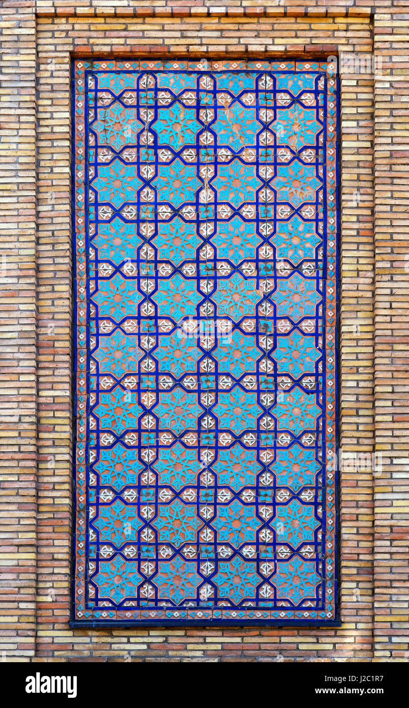 Old Eastern mosaic on the wall of a mosque, Uzbekistan Stock Photo - Alamy
