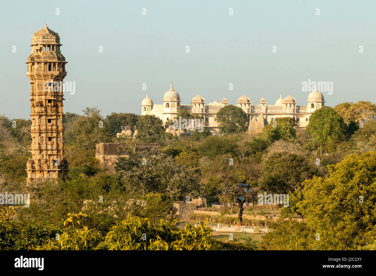 Huge sand stone fort seen from outside. Chittaurgarh Citadel. 6th ...