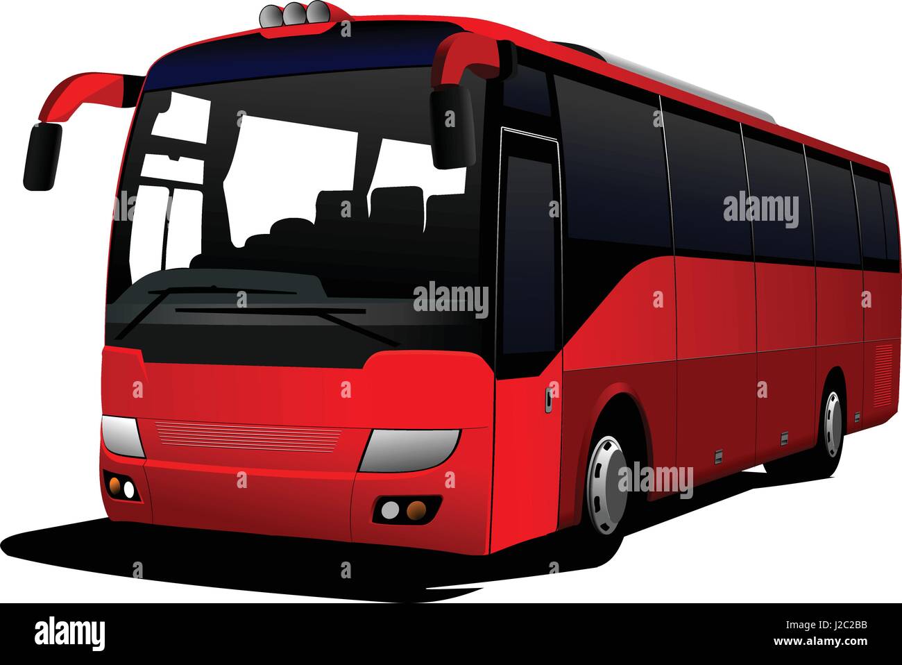 Red city bus. Coach. Vector illustration Stock Vector Image & Art - Alamy