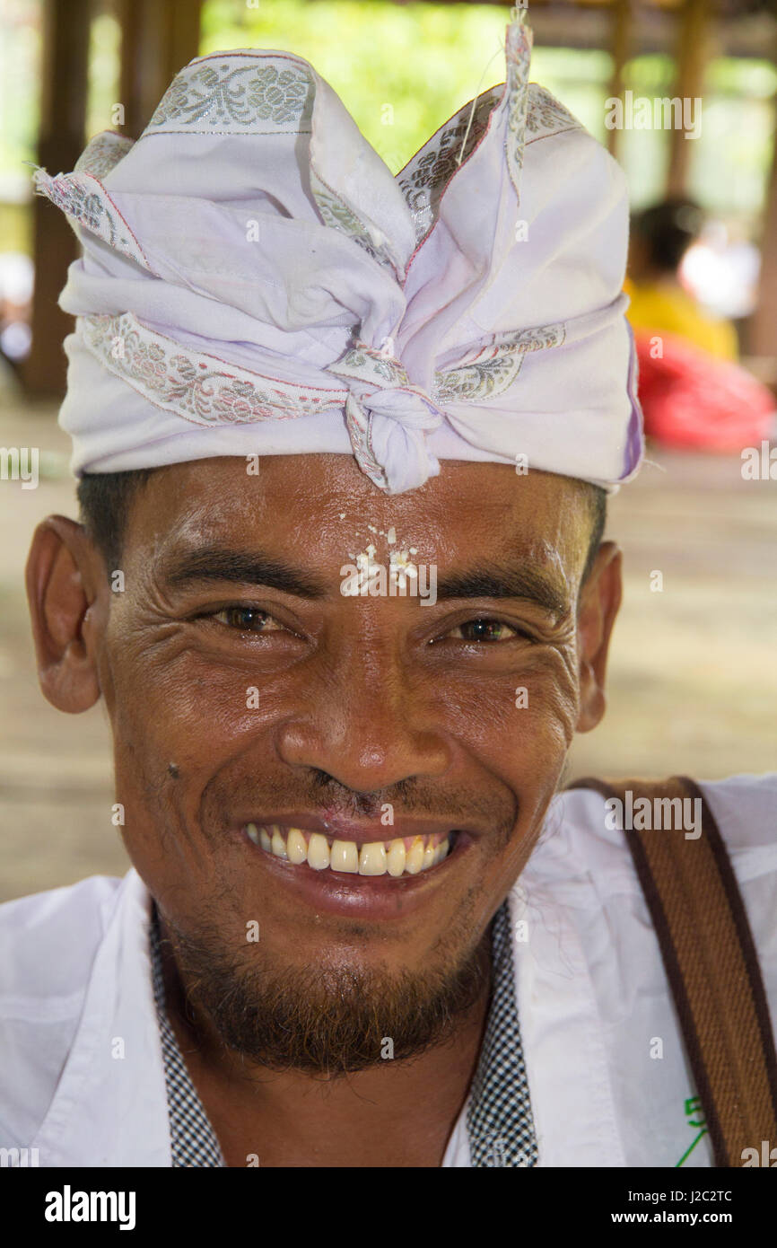 Indonesia, Bali. Portrait of a Balinese man wearing traditional ...