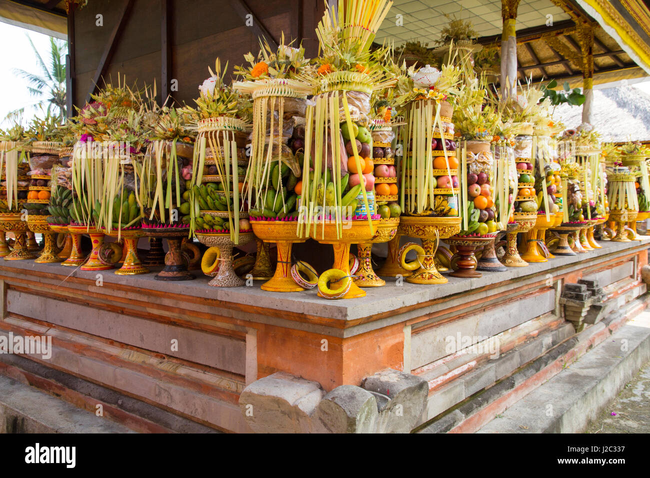 Indonesia, Bali. During Hindu temple festivals at Pura Penataran Sasih ...