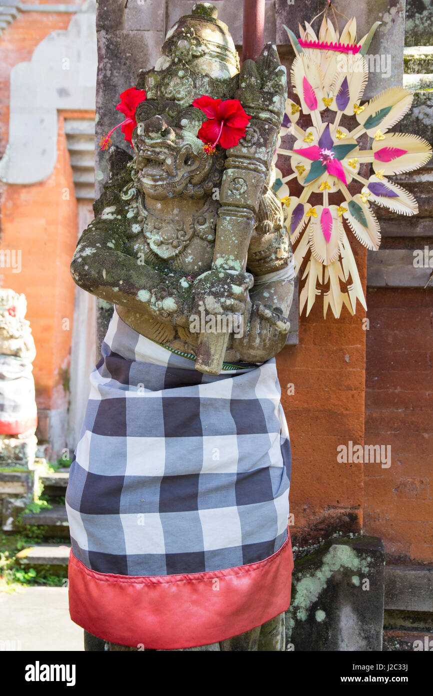 Indonesia, Bali. Barong ceremonial Temple God statue adorned with red ...